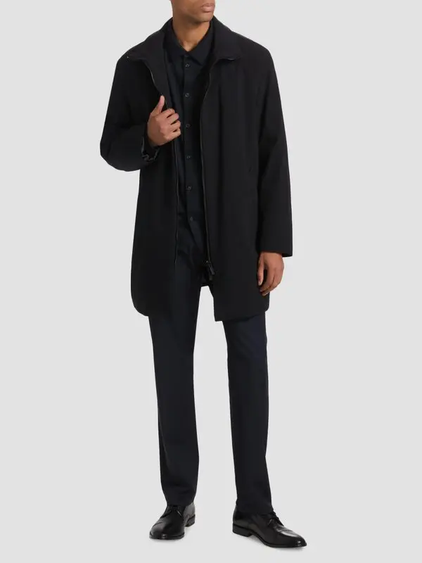 Giorgio Armani Long Wool Zip-up Jacket