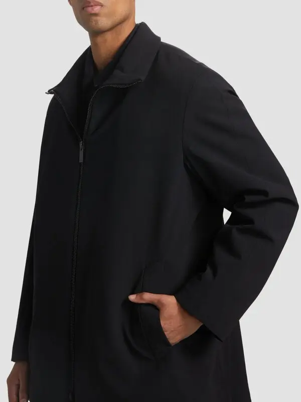 Giorgio Armani Long Wool Zip-up Jacket