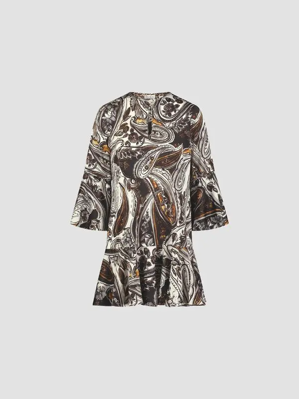 Robert Graham Margot Paisley Bell-sleeve Minidress