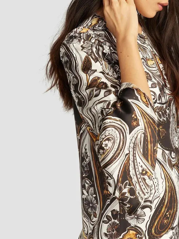 Robert Graham Margot Paisley Bell-sleeve Minidress