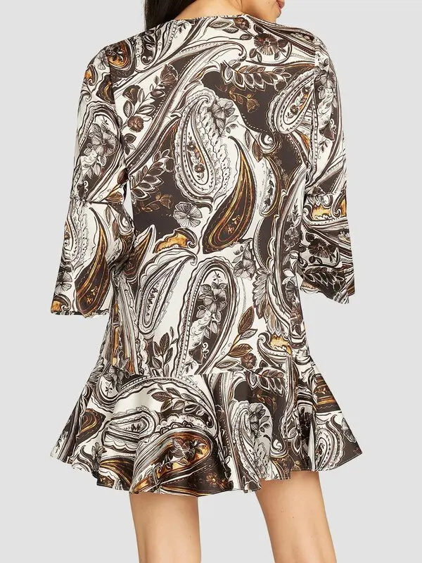 Robert Graham Margot Paisley Bell-sleeve Minidress