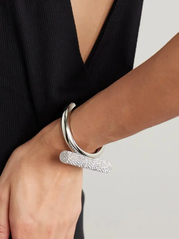 Alexander McQueen T-bar Crystal Cuff