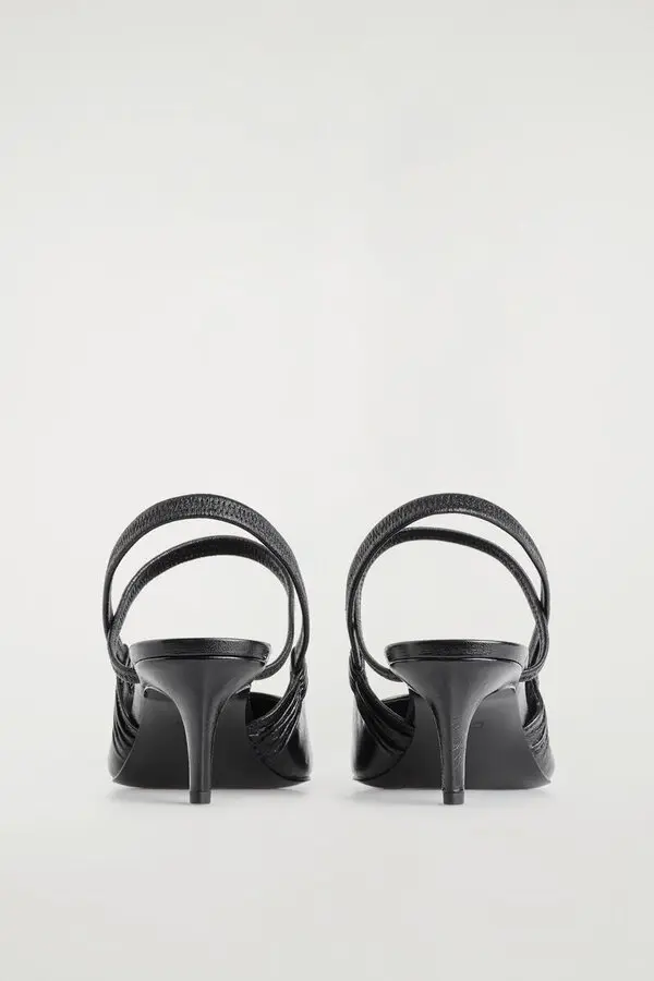 Cos Pointed Leather Slingback Kitten Heels