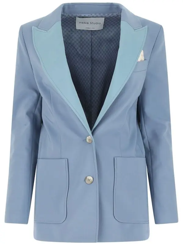 HEBE STUDIO Contrast-lapel Blazer - Blue