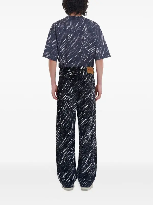 Marni Flocked Wide-leg Jeans