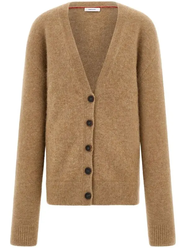 FERRAGAMO Cashmere-silk Blend Cardigan - Neutrals