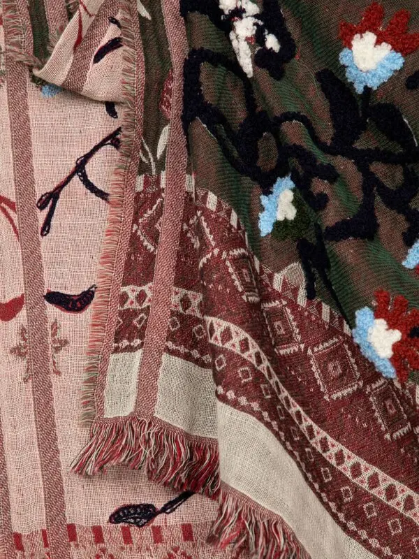 LEATHERSMITH OF LONDON Floral-embroidered Scarf
