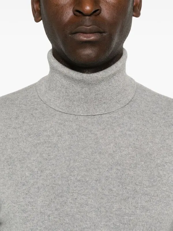 Fedeli Cashmere Roll Neck Sweater - Grey