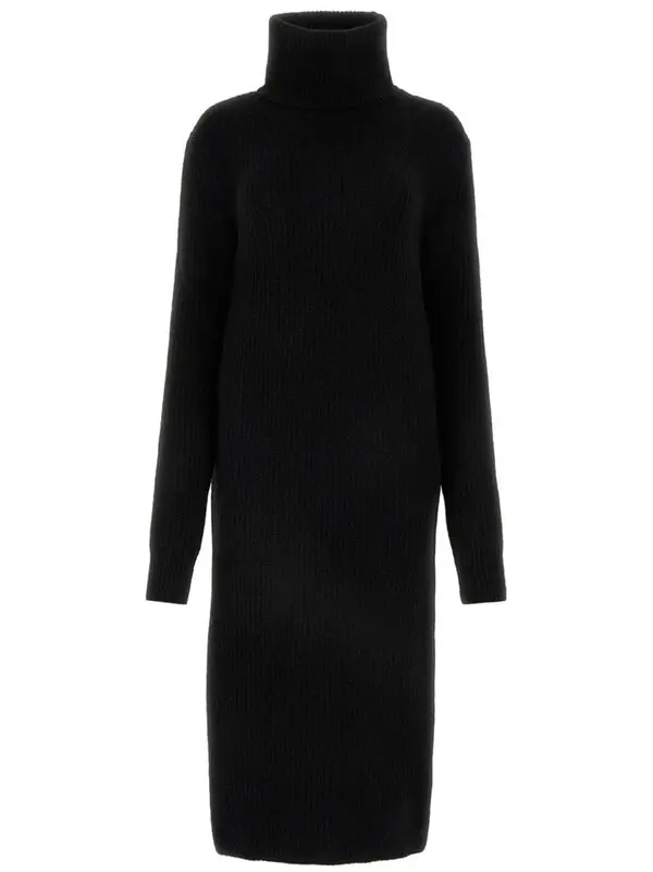 Saint Laurent Ribbed Knit Turtleneck Dress