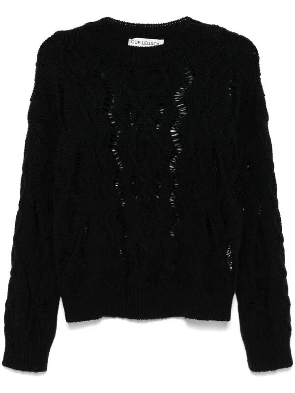 Our Legacy Cable-knit Sweater - Black
