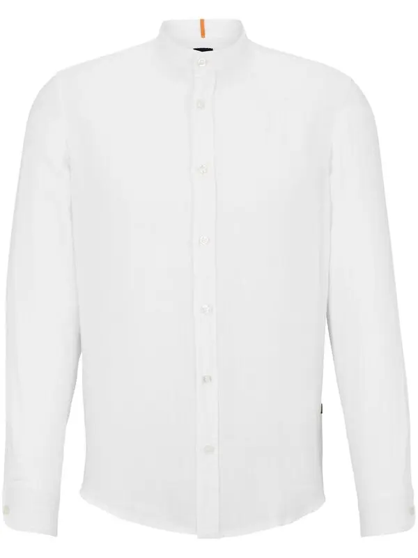 BOSS Mandarin-collar Linen Shirt
