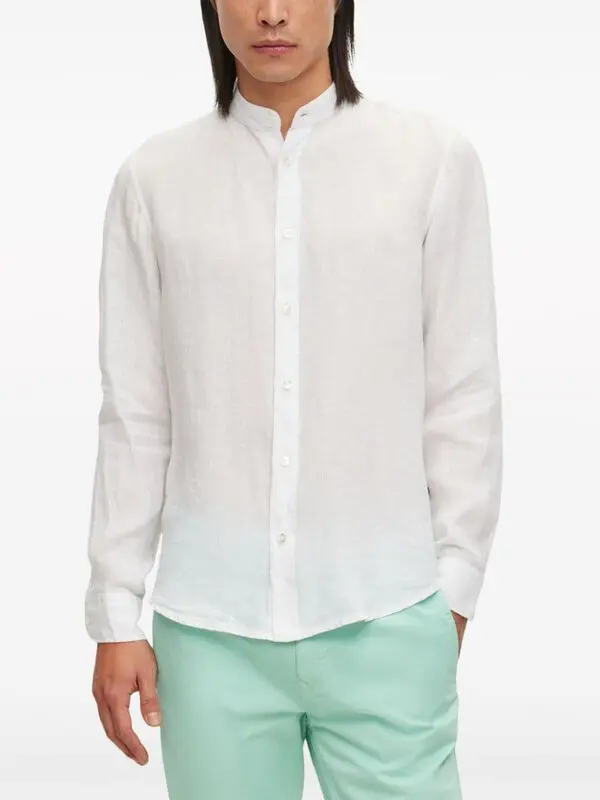 BOSS Mandarin-collar Linen Shirt