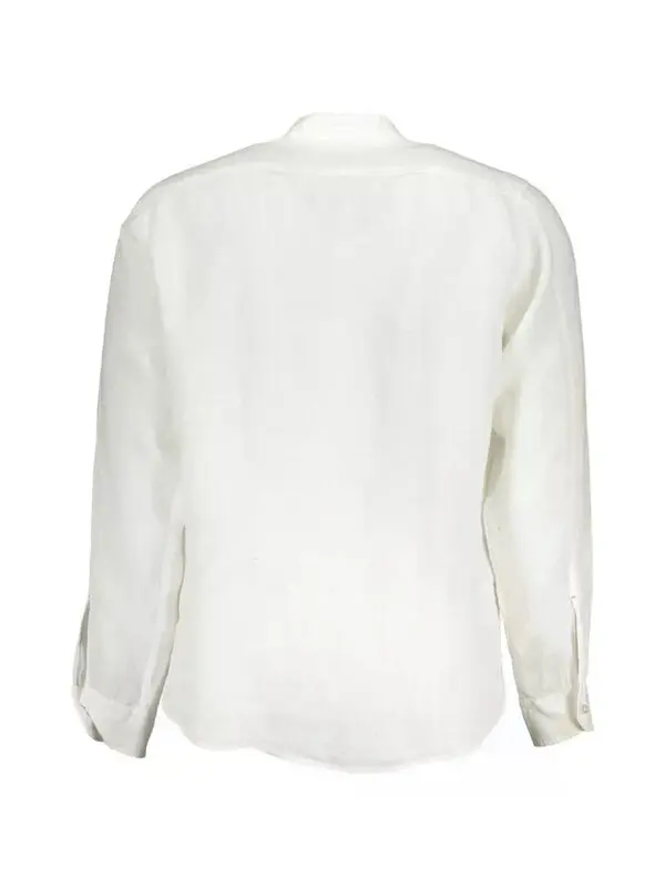 BOSS Mandarin-collar Linen Shirt - White