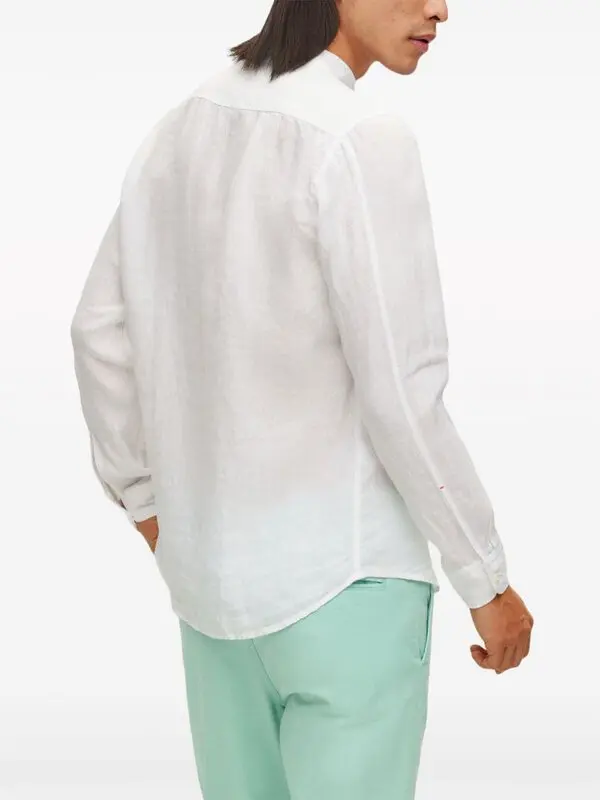 BOSS Mandarin-collar Linen Shirt