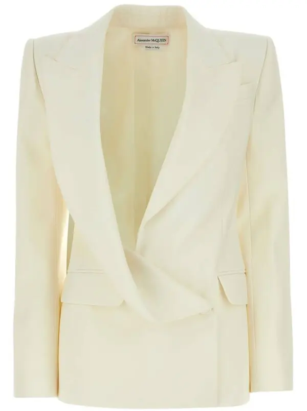 Alexander McQueen Wool Blazer - White
