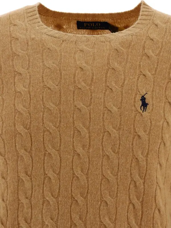 Polo Ralph Lauren Pony Cable Knit Sweater - Beige