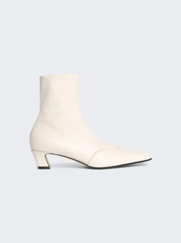 Khaite Nevada Stretch Low Boots - Cream
