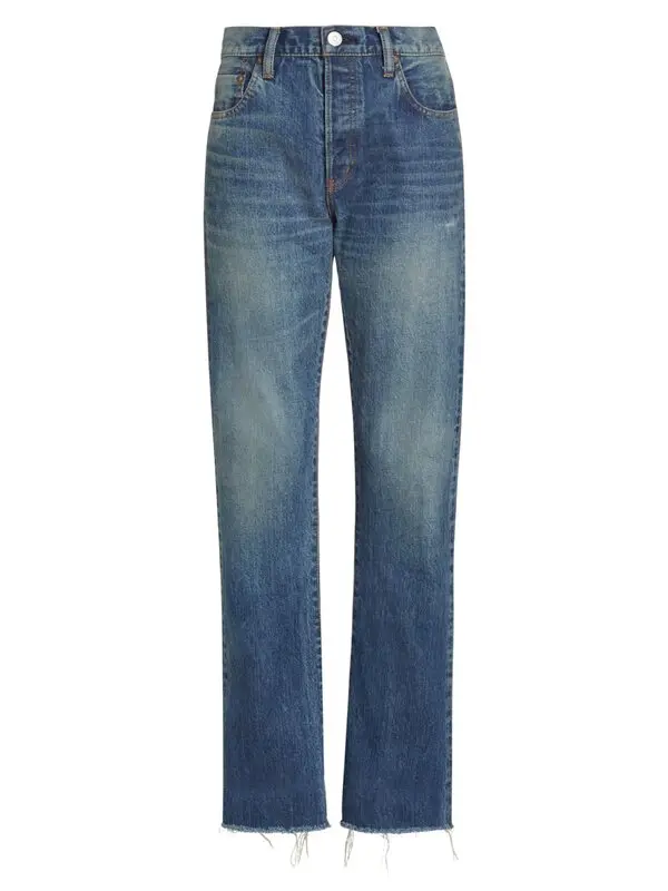 Moussy Vintage Hopewell Denim High-rise Straight-leg Jeans - Dark Blue