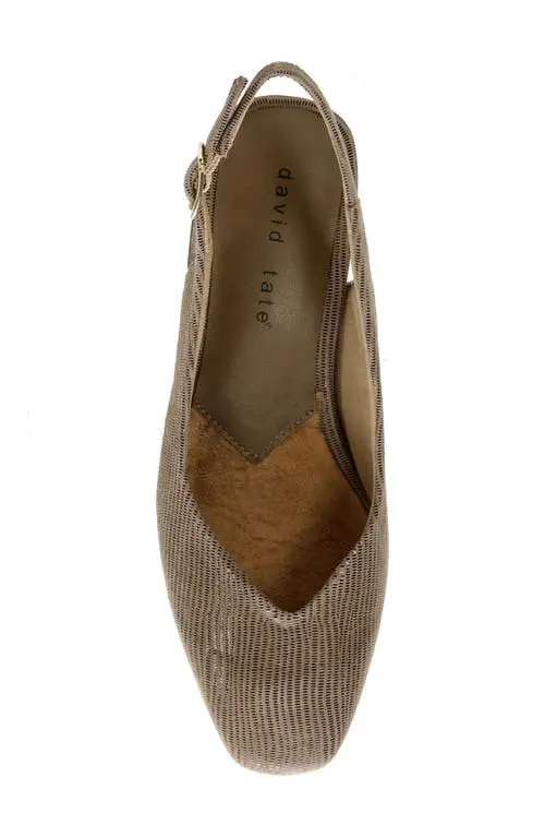 DAVID TATE Sugar Slingback Pumps - Taupe Mini Lizard
