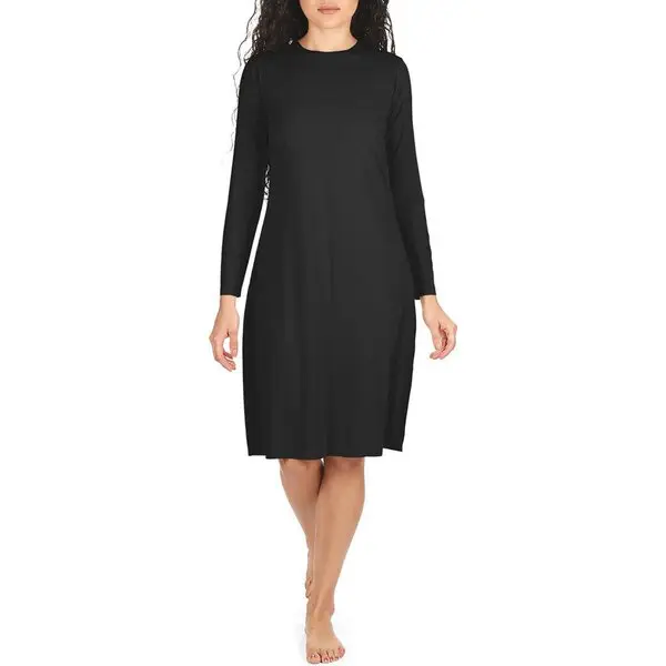 MEMOI Bonded Long Sleeve Slip - Black