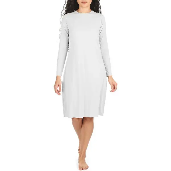 MEMOI Bonded Long Sleeve Slip - White