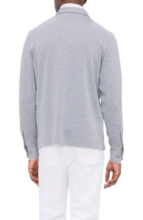 Bugatchi Long Sleeve Cotton Blend Polo