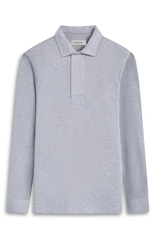 Bugatchi Long Sleeve Cotton Blend Polo