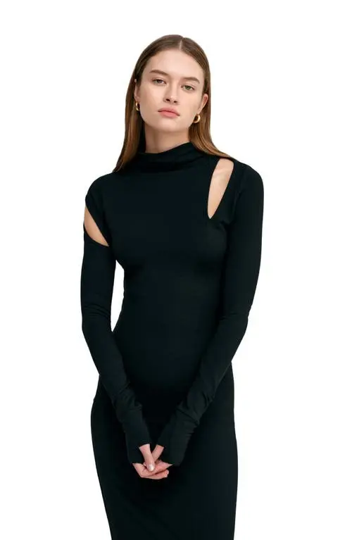 MARCELLA Park Mock Neck Long Sleeve Dress