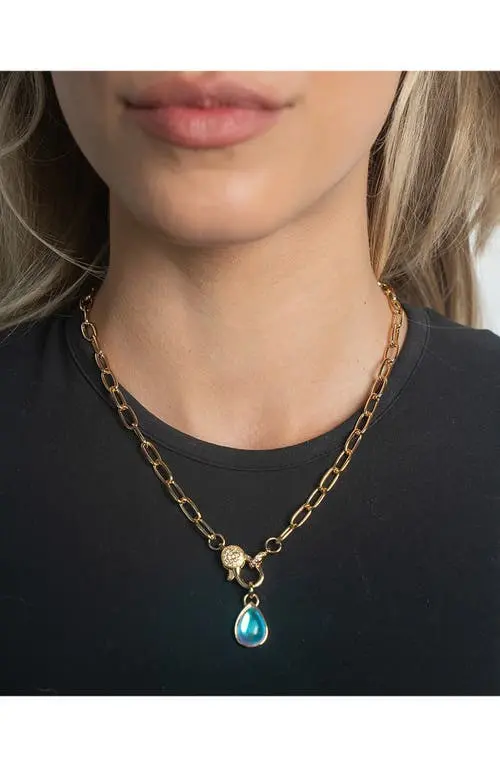 Sterling Forever Teardrop Moonstone Charm Pendant Necklace
