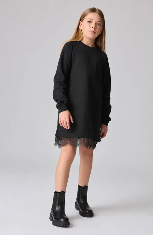 all saints lace trim sweatshirt dress Allsaints lana lace dress in red