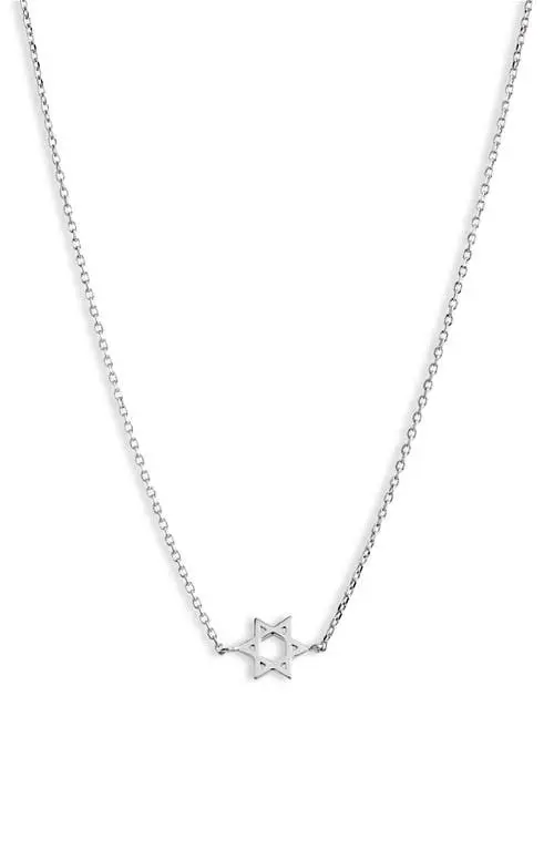 Anzie Love Letter Star Of David Pendant Necklace - Silver
