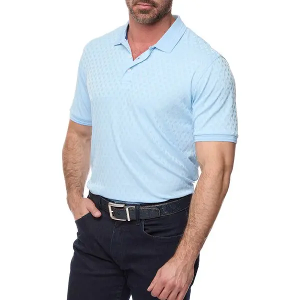 Robert Graham Elias Basket Weave Polo - Light Blue