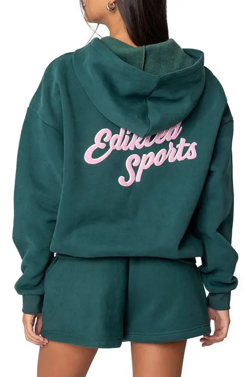 EDIKTED Relaxed Fit Logo Hoodie - Green