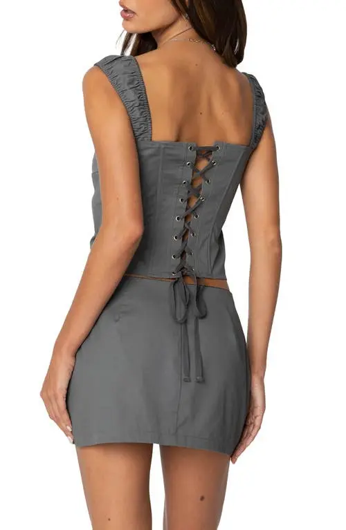 EDIKTED Adalyn Ruched Corset Top