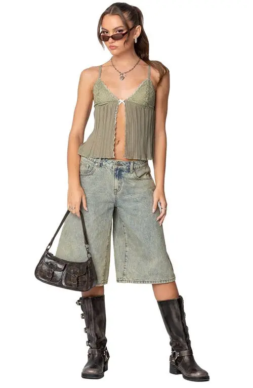 EDIKTED Pintuck Lace Camisole