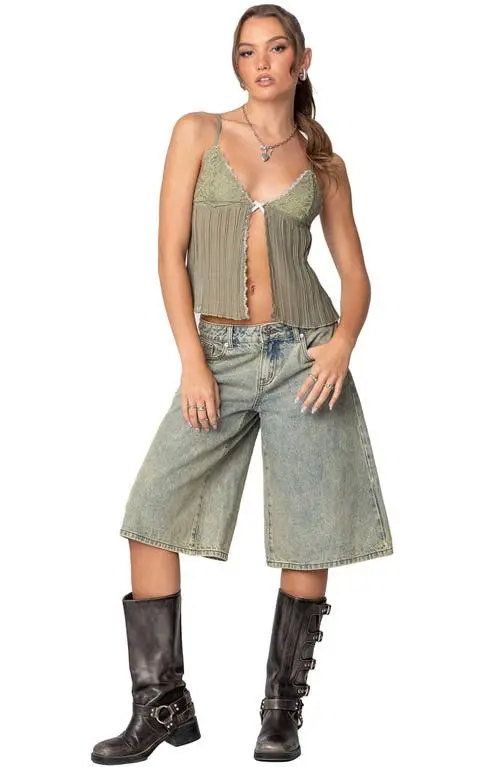 EDIKTED Pintuck Lace Camisole