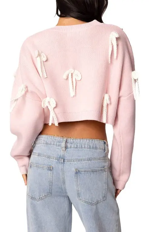 EDIKTED Bow Knit Crop Sweater