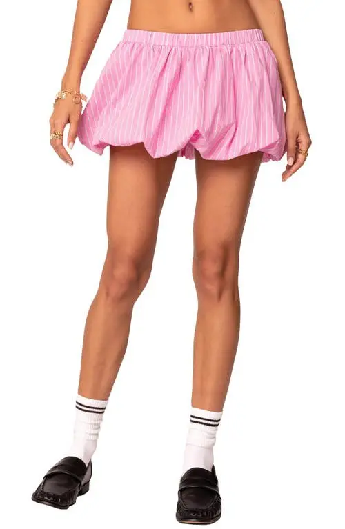 EDIKTED Hila Pinstripe Bubble Miniskirt
