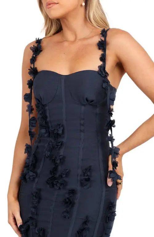 PETAL & PUP Rosette Mermaid Midi Dress - Navy