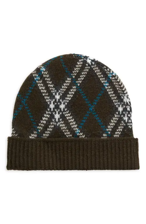 Burberry Check Cashmere Blend Beanie - Snug