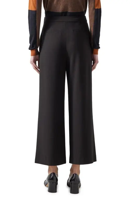 LK BENNETT Eva Pleated Crop Wide Leg Pants