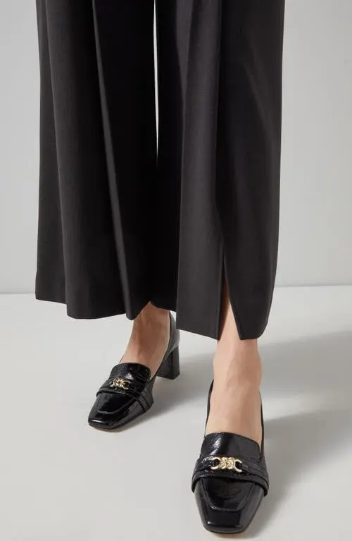 LK BENNETT Eva Pleated Crop Wide Leg Pants