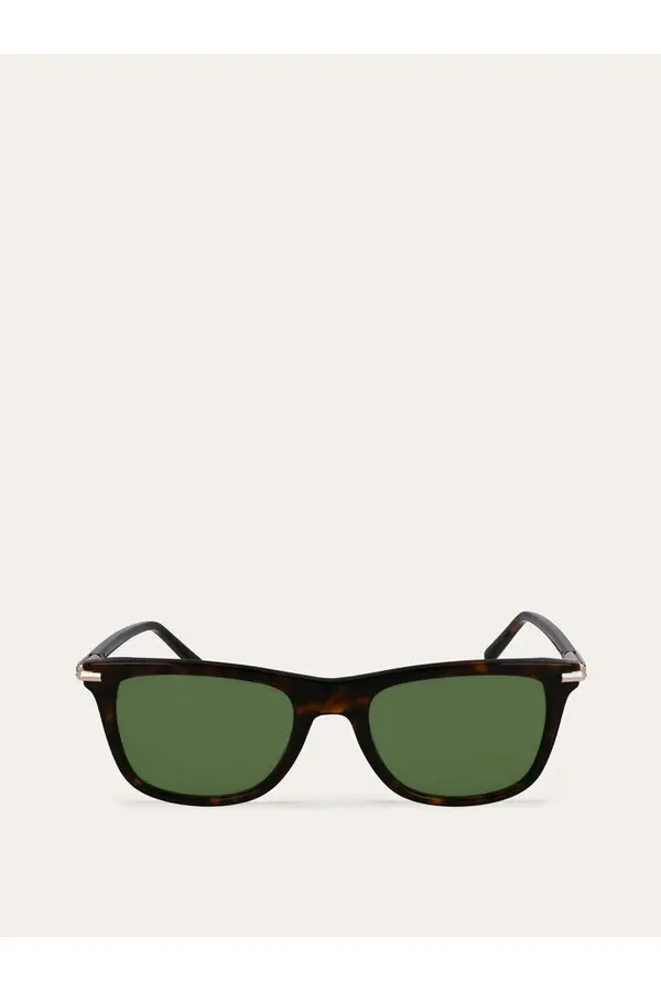 FERRAGAMO Rectangular Titanium Sunglasses - Natural