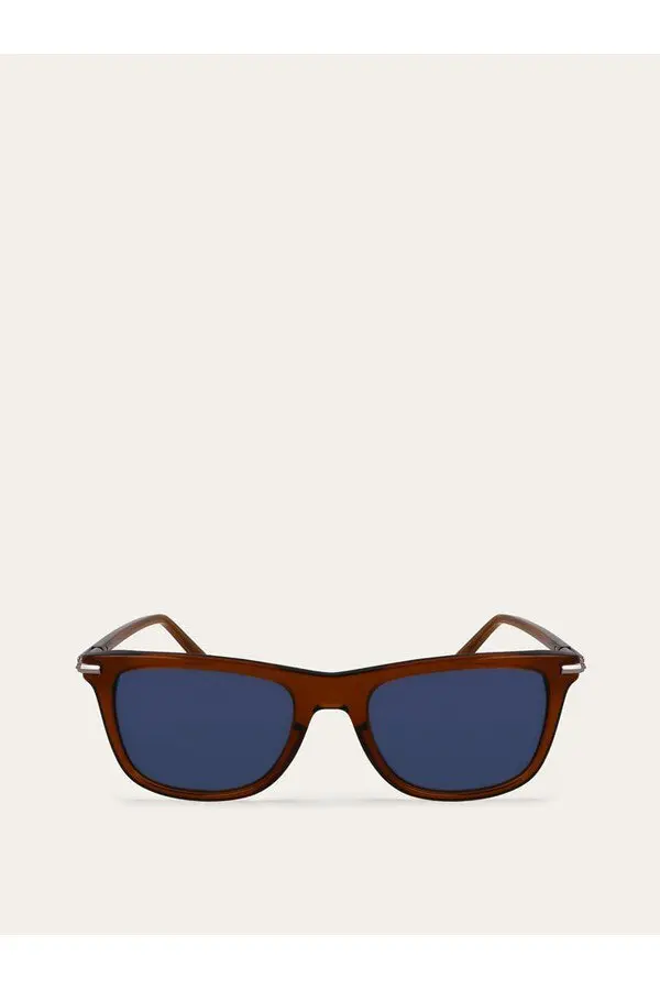 FERRAGAMO Rectangular Titanium Sunglasses - Natural