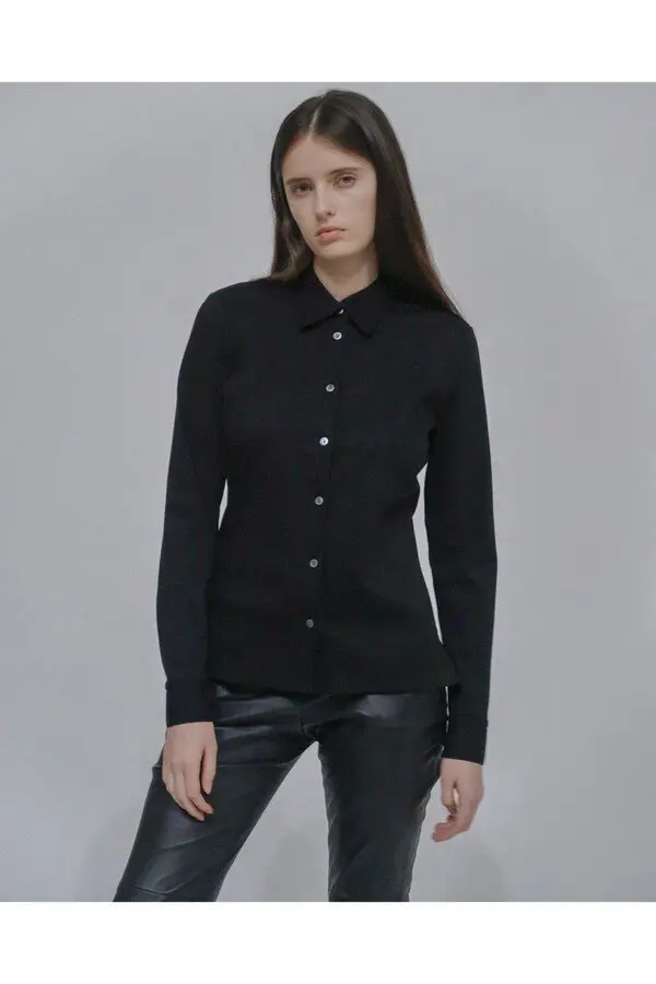 Rosetta Getty Fitted Icy Cotton Rib Jersey Shirt