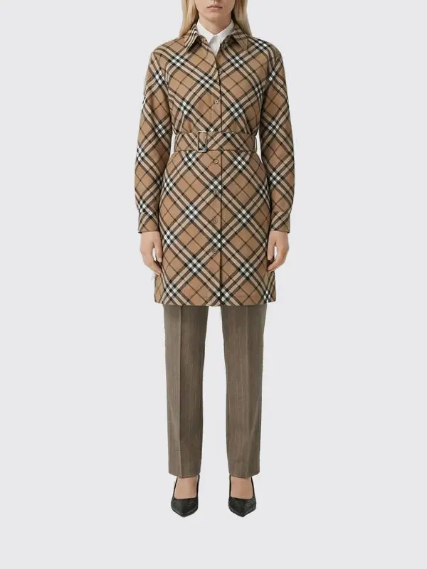 Burberry Check Wool Blend Shirt Dress