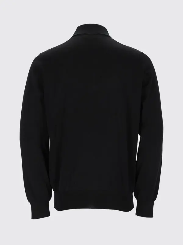 Brunello Cucinelli Long-sleeved Knit Polo Shirt In Pure Cotton With Ribbed Collar