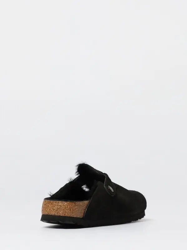 BIRKENSTOCK Suede Clogs With Buckle Detail - Black