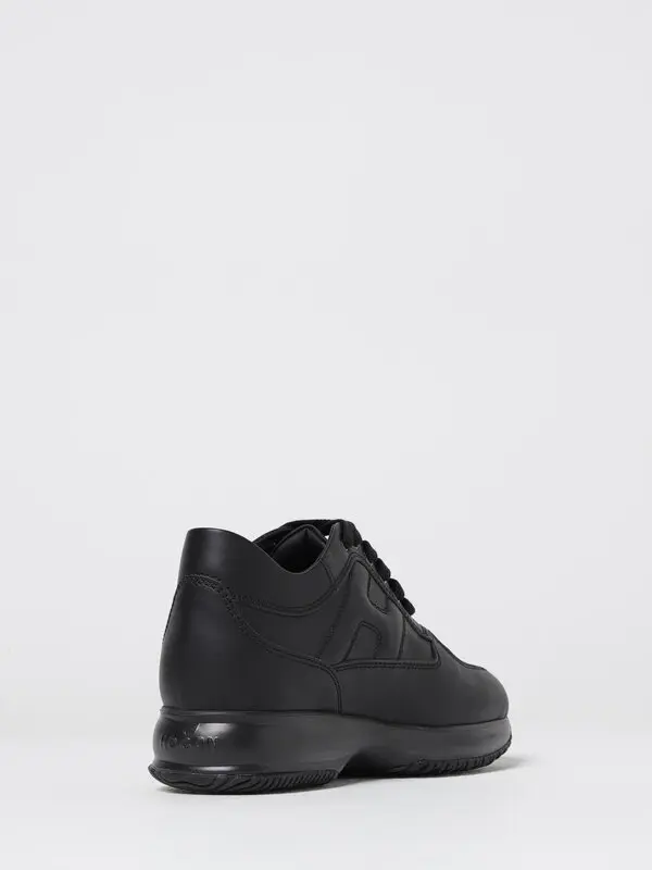 Hogan Interactive Low-top Calfskin Sneakers With H Logo - Black
