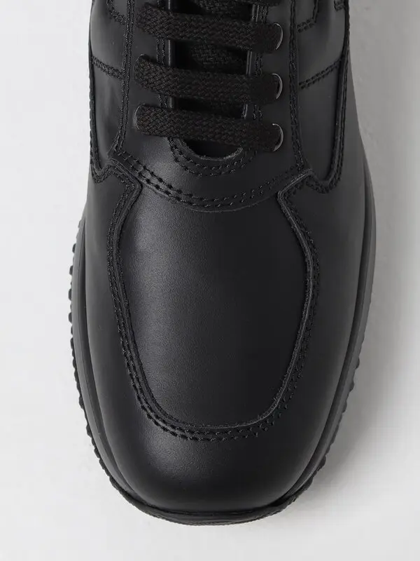 Hogan Interactive Low-top Calfskin Sneakers With H Logo - Black